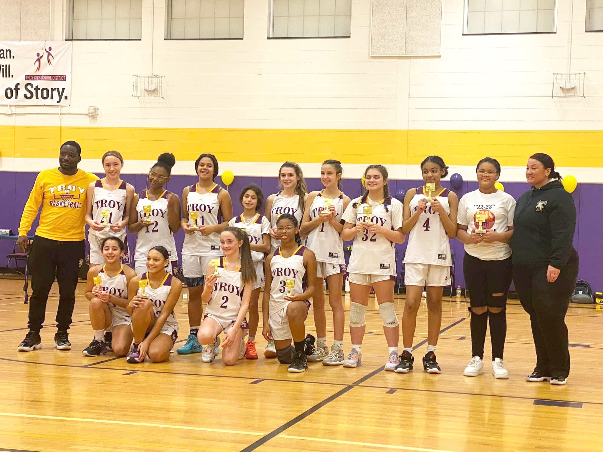 TMS Girls Modified Basketball Team Completes Undefeated Season | Troy ...